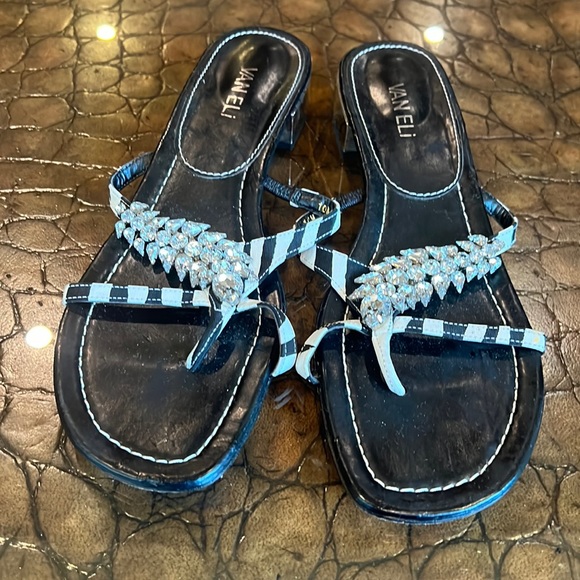 Vaneli | Shoes | Vaneli Black And White Sandals | Poshmark